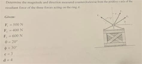 Solved Determine The Magnitude And Direction Measured Chegg Com