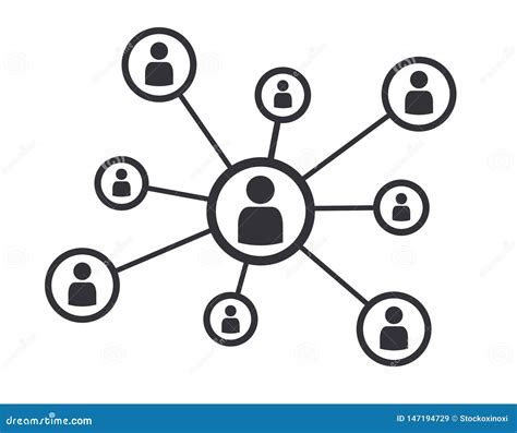 Networking Social Business Communication Concept Icon Symbol Stock