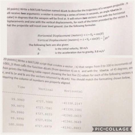 Solved 20 Points Write A Matlab Function Named Dist To