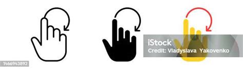 Touchpad Set Icon Index Finger Brush Tapping Sliding Scrolling Click Cursor Arrow Sensor Button