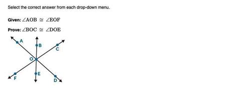 Select The Correct Answer From Each Drop Down Menu Given Prove Three