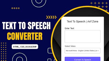 Text To Speech Converter Html Css Javascrip Source Code