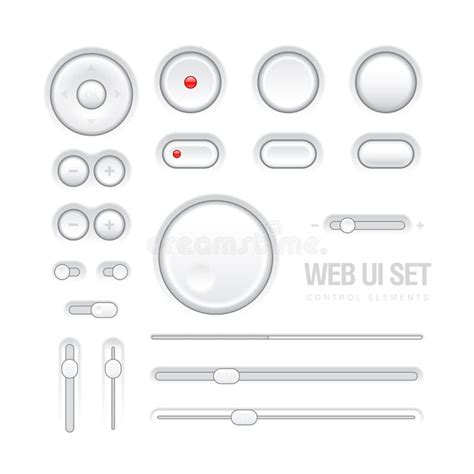 Light Web Ui Elements Design Gray Stock Vector Illustration Of