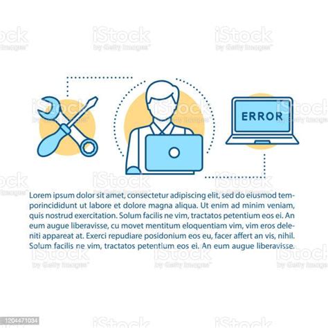 컴퓨터 복구 문서 페이지 벡터 템플릿입니다 Pc 기술자 서비스 브로셔 잡지 선형 아이콘과 텍스트 상자소책자 디자인 요소 인쇄