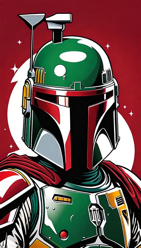 Boba Fett Cartoon Digital Art Design Wallpaper Star Wars Pop Art
