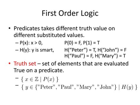 First Order Logic Representation