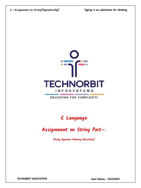 Assignment On String Part 1 Dynamically Pdf String Computer