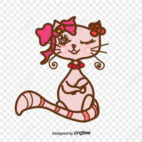핑크 평촉 귀족 자유형 바람 고양이평면평면 Png 일러스트 무료 다운로드 Lovepik