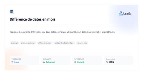 calculer la différence de dates en mois avec javascript labex