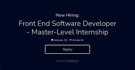 Front End Software Developer Master Level Internship At Vosyn