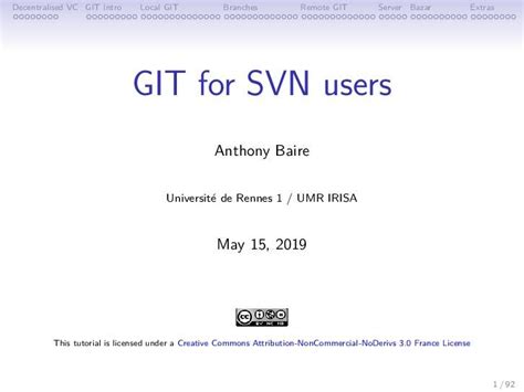 Pdf Git For Svn Users Handout Riafrgit