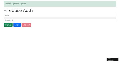 Firebaseauth Codesandbox