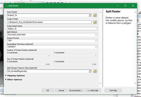 Missing Output From ArcGIS Split Raster Tool Geographic Information Systems Stack Exchange