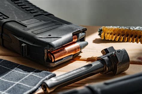 Gunsmith S Working Table For Gun Cleaning And Maintaining Stock Image