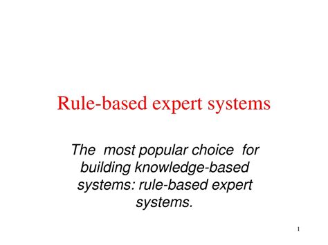 Ppt Rule Based Expert Systems Powerpoint Presentation Free Download Id656799