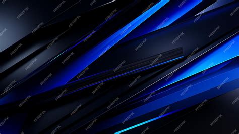 Premium Ai Image Electric Elegance Highcontrast Black And Electric Blue Angular Lines Background
