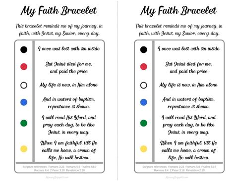 Printable Salvation Bracelet Colors Printable And Enjoyable Learning