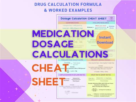 Dosage Calculation Formula Cheat Sheet Drug Calculations For Nursing