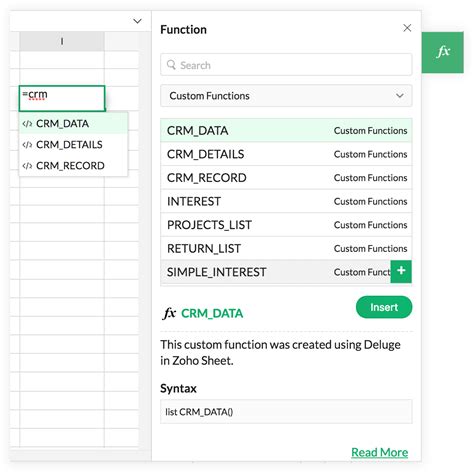 Create And Use Custom Functions In Spreadsheets Zoho Sheet