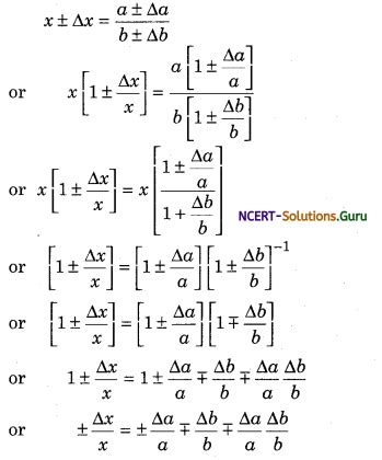 Absolute Error Relative Error Percentage Error And Combination Of Errors Physics Notes NCERT