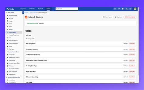 Asset Layouts Hudu Support