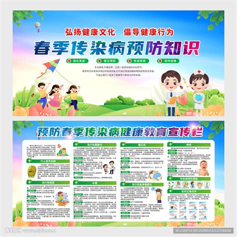 春季传染病预防知识展板设计图 展板模板 广告设计 设计图库 昵图网