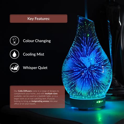 Ultrasonic Diffuser Art Glass Butterfly 3d Cello