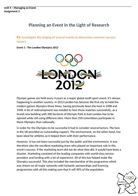 BTEC Business Level Unit Managing An Event Assignment Aim B C Distinction P P