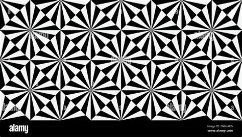 Vector Seamless Pattern With Optical Illusion Geometric Background With Visual Distortion