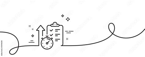 Timer Line Icon Continuous One Line With Curl Stopwatch Time Results