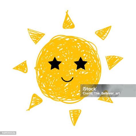 귀여운 태양 평면 벡터 삽화 세트입니다 노란색 유치한 맑은 이모티콘 모음입니다 귀여운에 대한 스톡 벡터 아트 및 기타 이미지 귀여운 그래픽 프린트 기후 묘사 Istock