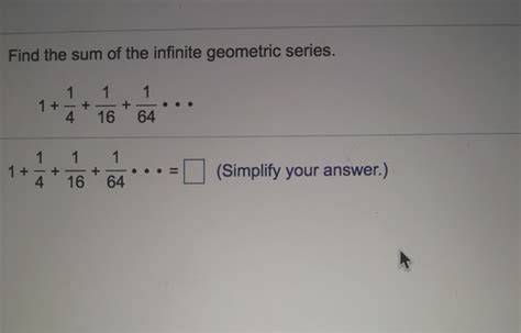 solved find the sum of the arithmetic series shown below