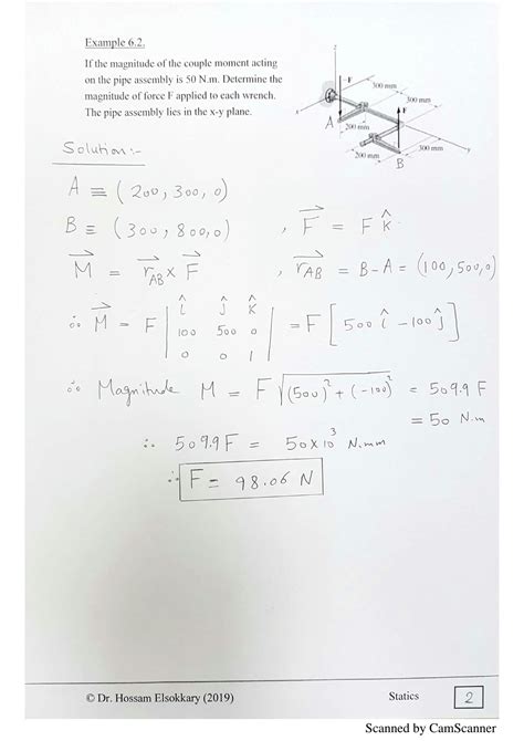 SOLUTION Chapter 6 Statics Moment Of Couples Studypool