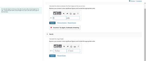 Solved Calculate The Distance Between The Final Image And Chegg