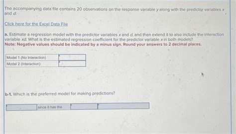 Solved The Accompanying Data File Contains 20 Observations