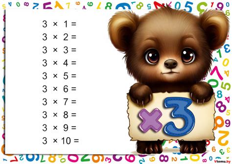 Веселая таблица умножения распечатать для детей бесплатно | Поделки ...