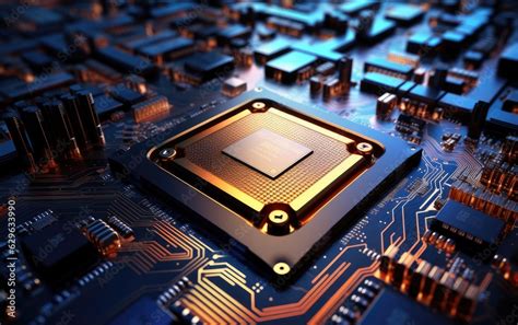 Shot Of Generic Printed Circuit Board With Microchips And Other Components During Production