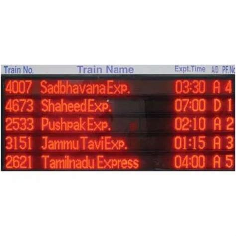 Aluminum Rectangle Train Information LED Display System At Piece In Bhavnagar