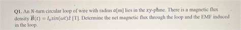 Solved Q1 An N Turn Circular Loop Of Wire With Radius A M