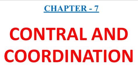 Ncert Cbse Class 10th Science Chapter 7 Control And Coordination
