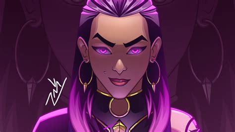 Purple Hair Eyes Reyna Hd Valorant Wallpapers Hd Wallpapers Id 74510
