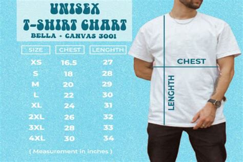 Bella Canvas 3001 Size Chart T Shirt Graphic By Evarpatrickhg65
