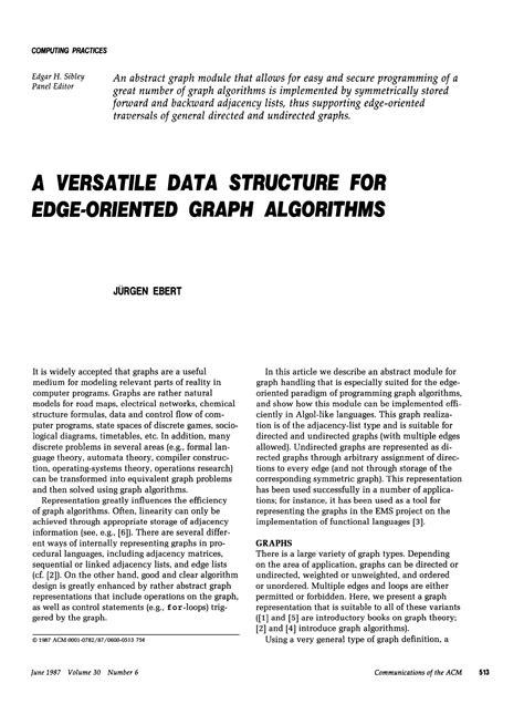 solution 1987 a versatile graph structure for edge oriented graph