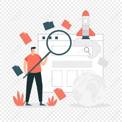 인터넷 Seo 마케팅 프로모션 페이지 개념 그림입니다 돋보기 일러스트사업모집하다 Png 일러스트 무료 다운로드 Lovepik