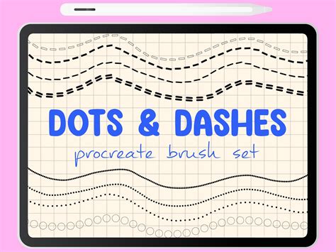 Dots And Dash Doodle Procreate Brush Pack Dash Procreate Etsy