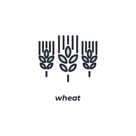 Vector Sign Wheat Symbol Is Isolated On A White Background Icon Color Editable 12614524 Vector