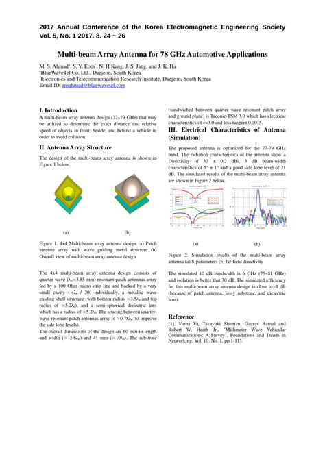 Pdf Multi Beam Array Antenna For 78 Ghz Automotive Applications
