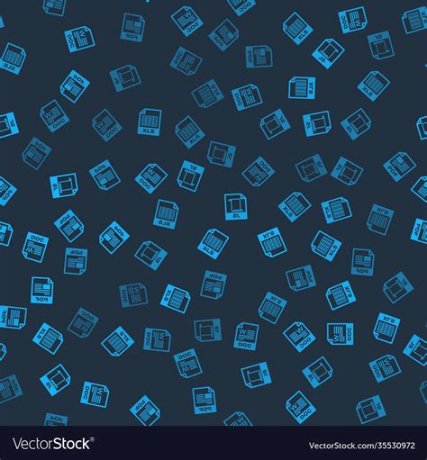 Set Doc File Document Xls Js And Pdf On Seamless Vector Image