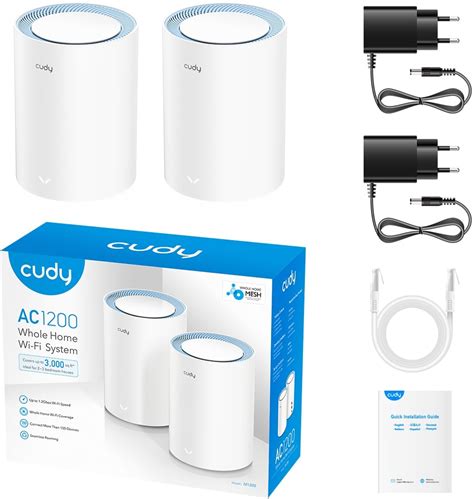 Cudy M1200 WiFi 5 Dual Band Mesh Fast Ethernet Wireless Router Mesh Node 2 Pack Wootware