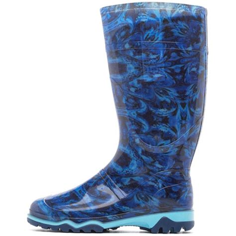Резиновые сапоги Дюна 370РУ(НТП) женские, цвет абстракция синяя, рус ...
